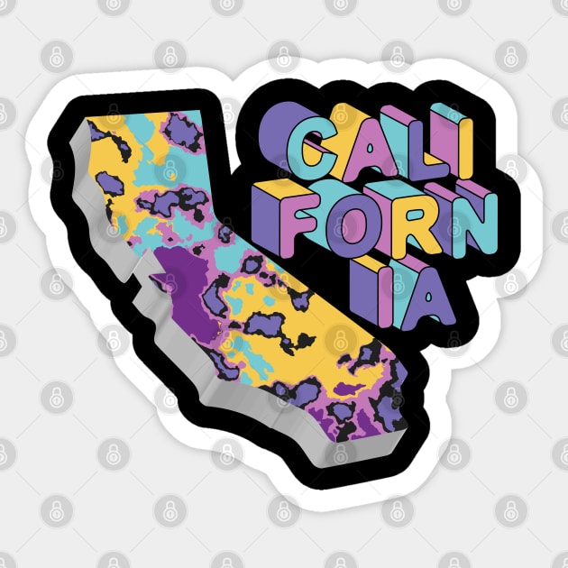 California State Map Art - California State - Sticker | TeePublic