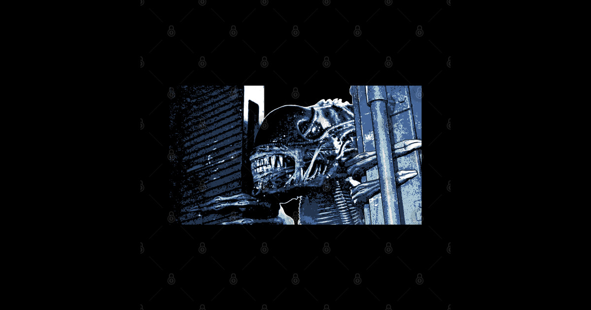 Aliens (1986) APC scene (Scale: 100%) Blue - Xenomorph - Sticker ...