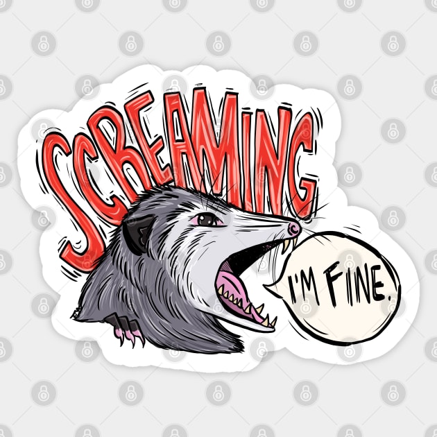 I'M FINE - Screaming - Sticker | TeePublic