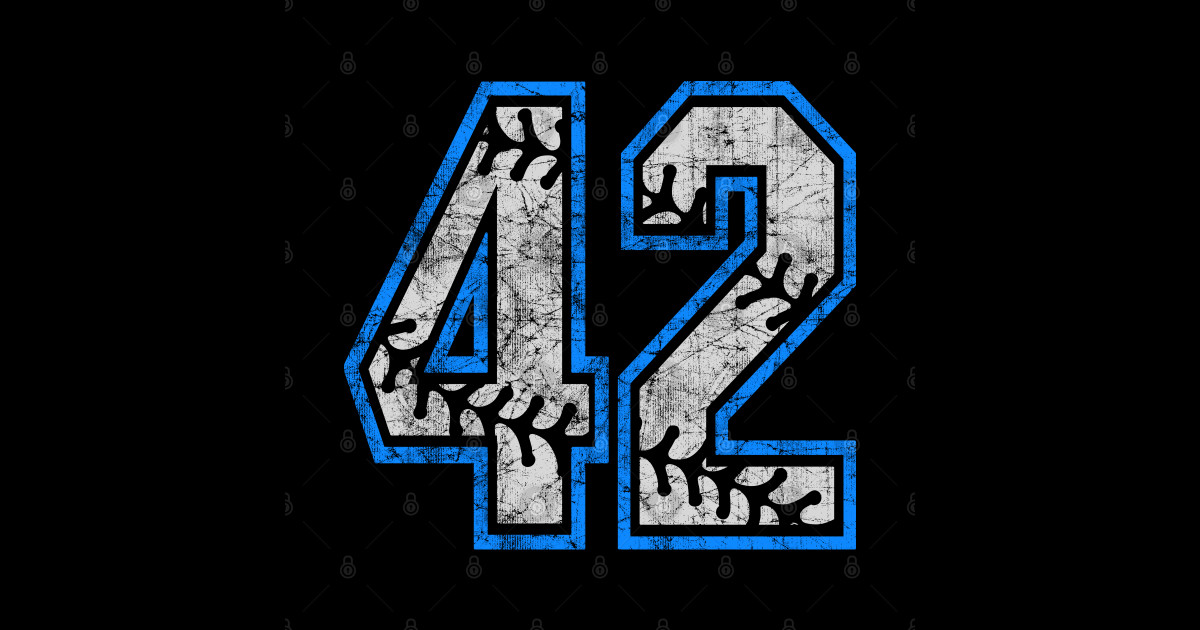 Number 42 Baseball Equality Distressed Classic LA Blue - Number 42 ...