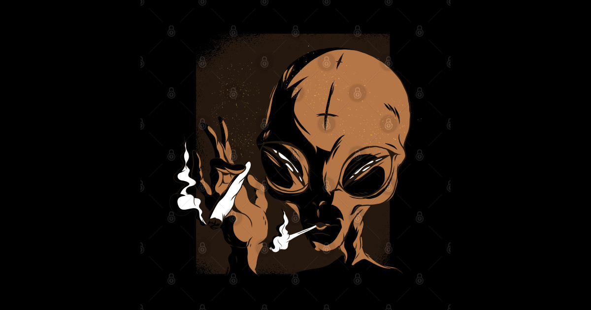 Smoking Alien - Smoking Alien - Posters and Art Prints | TeePublic