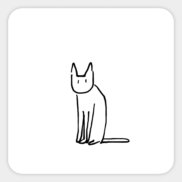 The Sitting Cat - Cat - Sticker | TeePublic