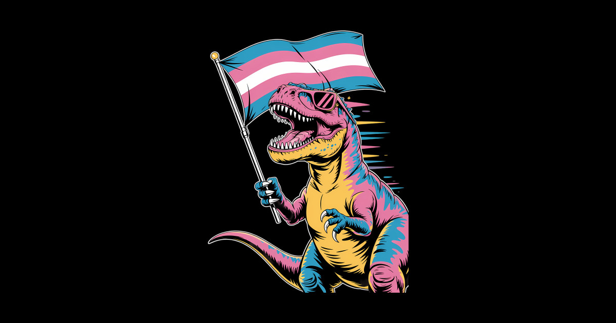 Transgender Dinosaur T-Rex Trans LGBT Pride Flag Pronouns - Transgender ...
