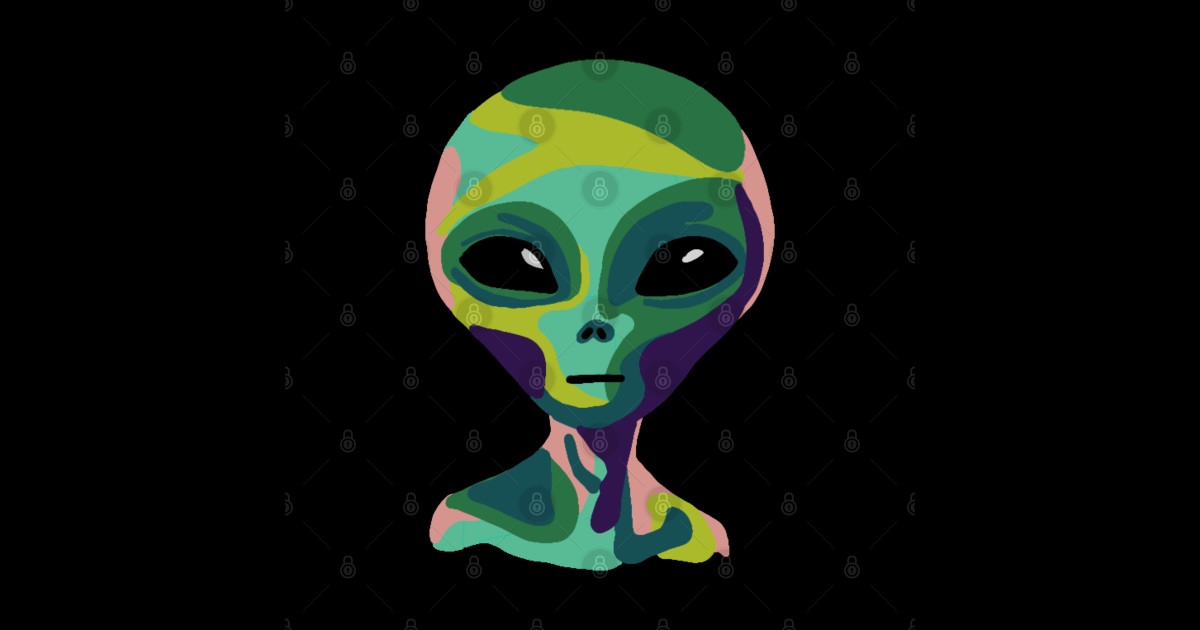 Pop Art Alien Portrait - Alien - Sticker | TeePublic