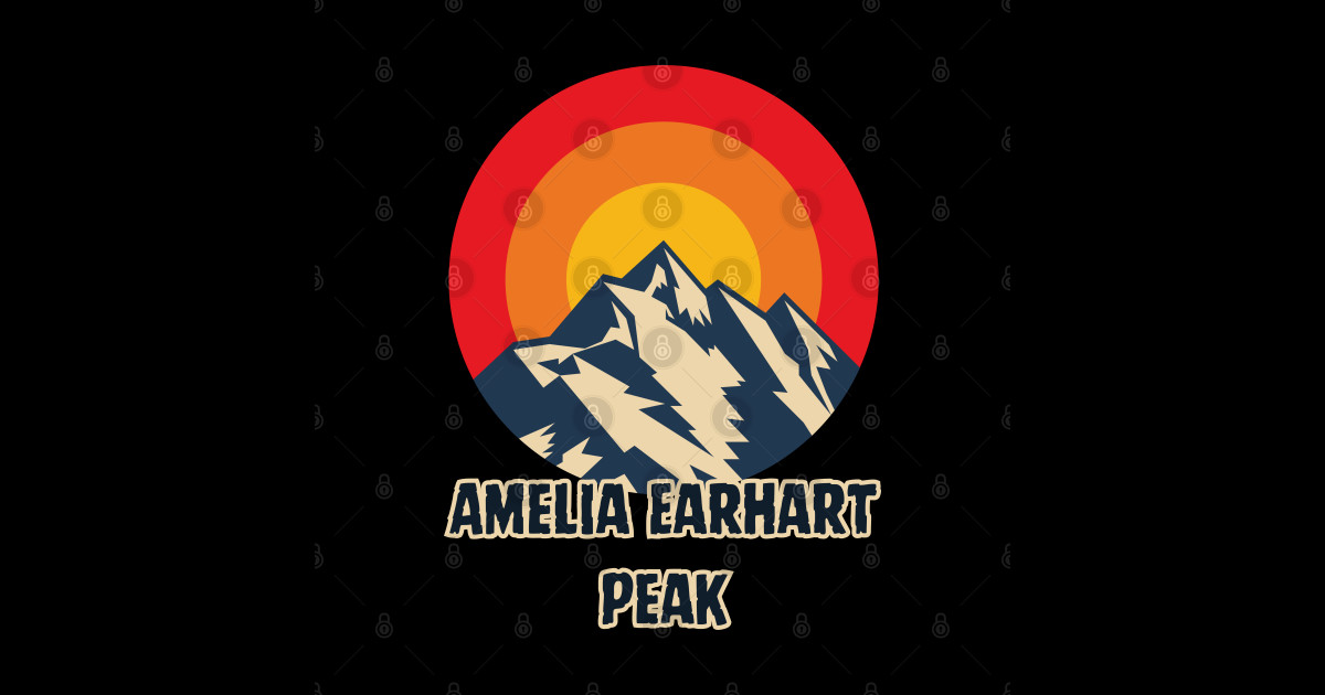 Amelia Earhart Peak - Amelia Earhart Peak - Sticker | TeePublic