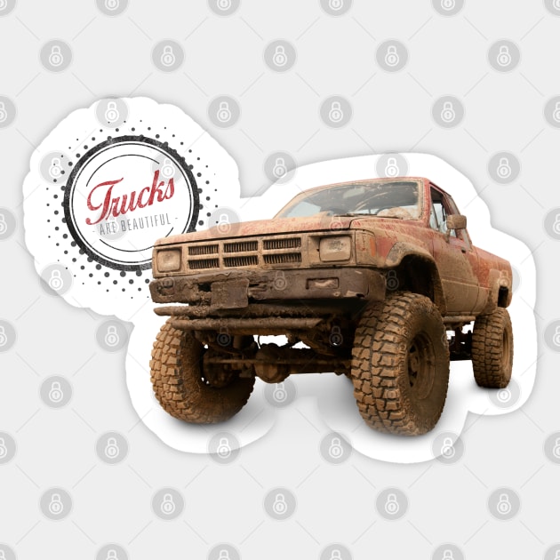 Muddy Toyota 4x4 Pickup Truck - 4wd - Sticker | TeePublic