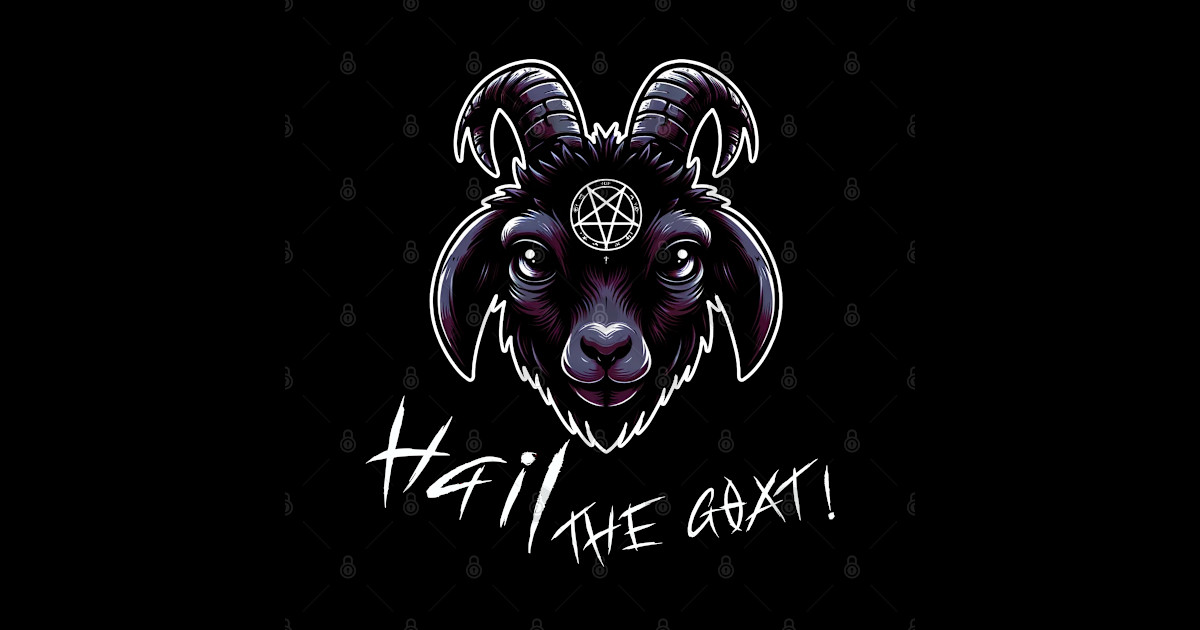 Hail the Goat - Metal Goat Head Design - Goat - Sticker | TeePublic