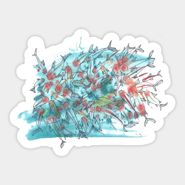 Fish pond - Fish - Sticker | TeePublic