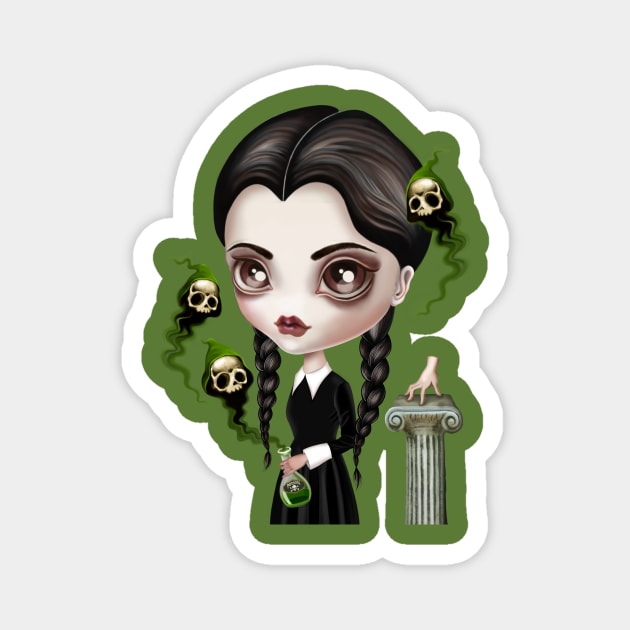 Be Afraid - Wednesday Addams - Mad Girl - Magnet | TeePublic