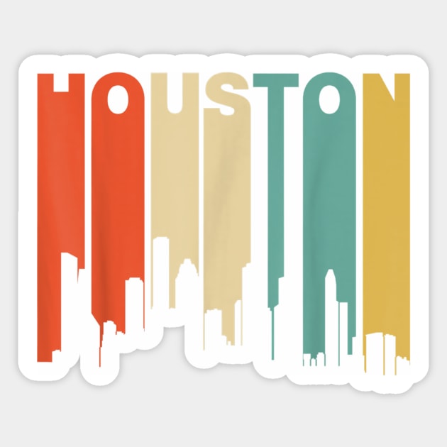 Retro 1970's Style Houston Texas Skyline T-Shirt stickers - Retro ...