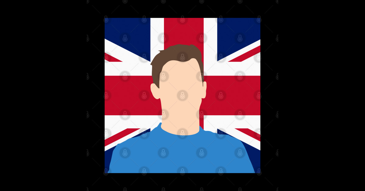 George Russell Face Art - Flag Edition - George Russell - Sticker ...
