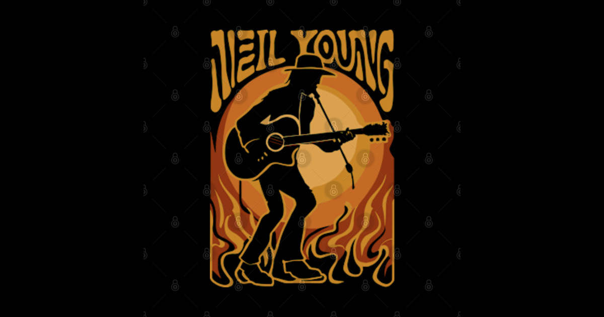 Neil Young - Retro Color - Neil Young - Sticker | TeePublic