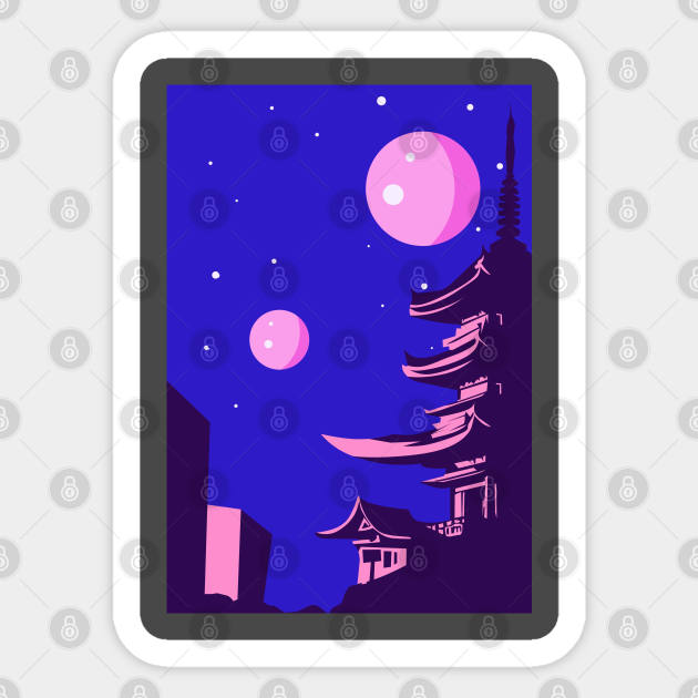 City of japan - Temple - Sticker | TeePublic