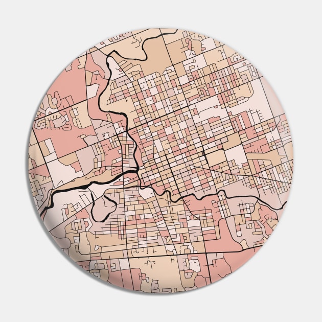 London Map Pattern in Soft Pink Pastels - London Map - Pin | TeePublic