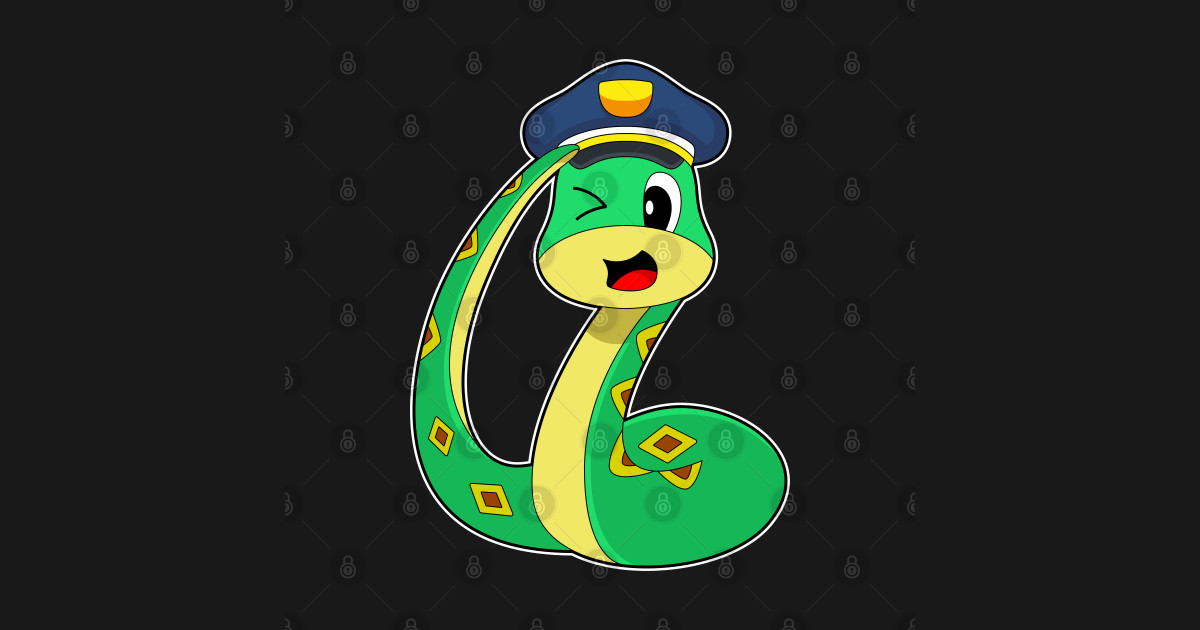 Snake Cop Police hat Police - Police - T-Shirt | TeePublic