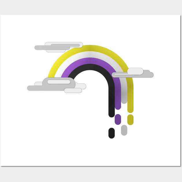 Non-Binary Pride Flag Minimalist Drip Rainbow Design - Nonbinary ...
