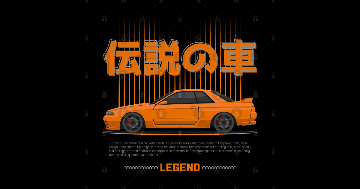 JDM Legend Orange Skyline GTR R32 - R32 Gtr - Sticker | TeePublic