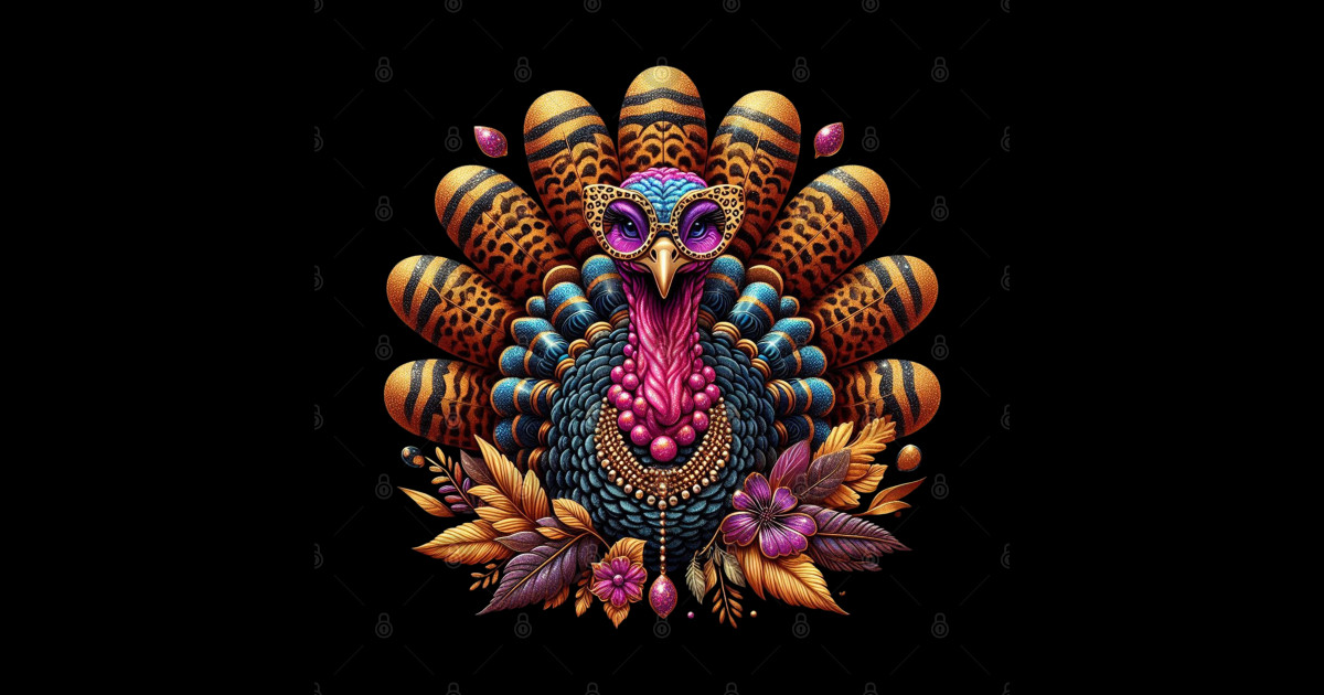Stylish Thanksgiving Turkey Fashion Art Design - Thanksgiving Turkey ...