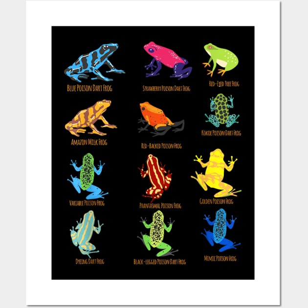 dart Frogs identification chart for Frog Lovers - Frogs - Posters and ...