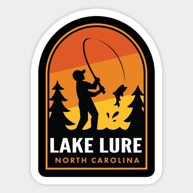 Lake Lure North Carolina Fishing - Lake Lure - Sticker | TeePublic