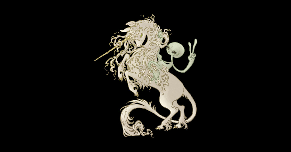 Alien Riding Unicorn - Unicorn - Sticker | TeePublic