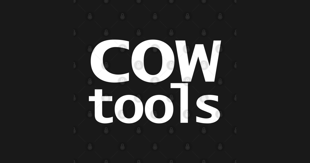 Cow Tools Typography White Text - Cow Tools - T-Shirt | TeePublic