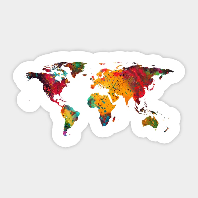 World map - World Map - Sticker | TeePublic