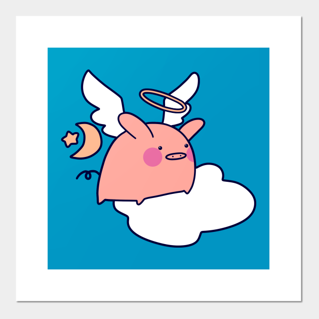 Angel Pig - Pig - Posters and Art Prints | TeePublic