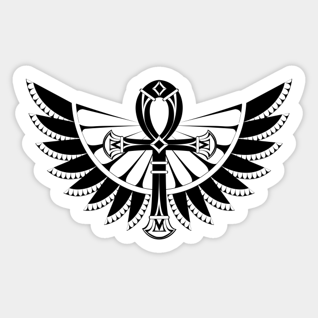 Ankh with Wings ( Black ) - Ankh - Sticker | TeePublic