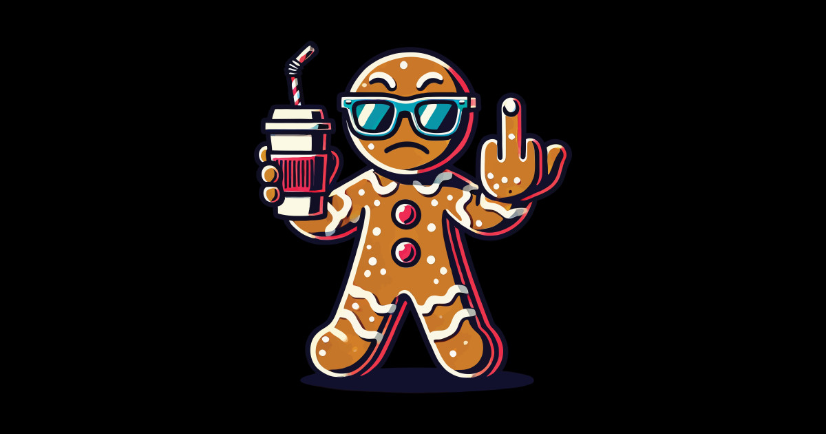 Christmas Gingerbread Man With Middle Finger - Christmas Pajamas ...