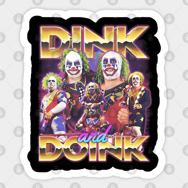 Dink & Doink Retro Bootleg - Doink The Clown - Sticker | TeePublic