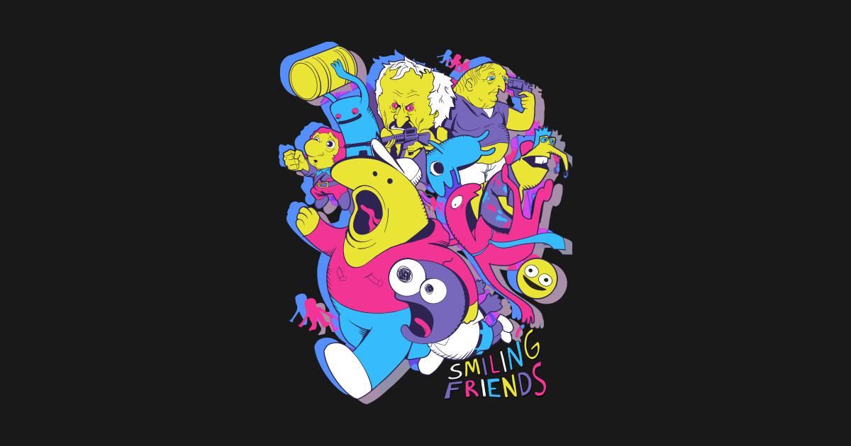 Smiling Friends Characters - Smiling Friends Cartoon - T-Shirt | TeePublic