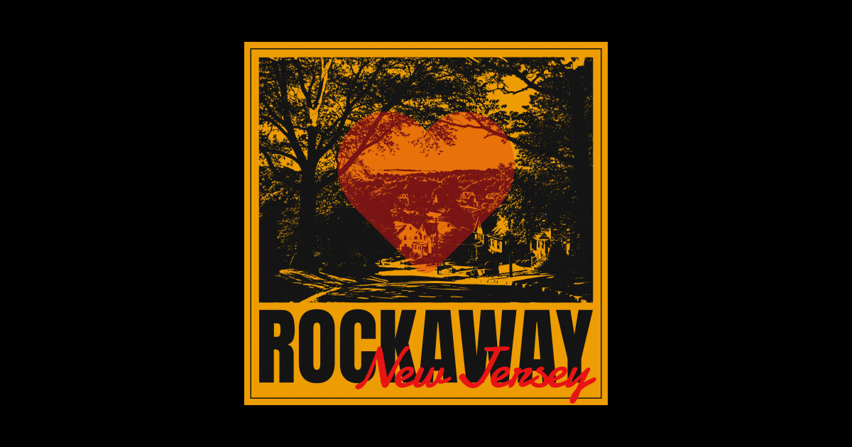 Rockaway New Jersey Retro Skyline - Rockaway - Sticker | TeePublic