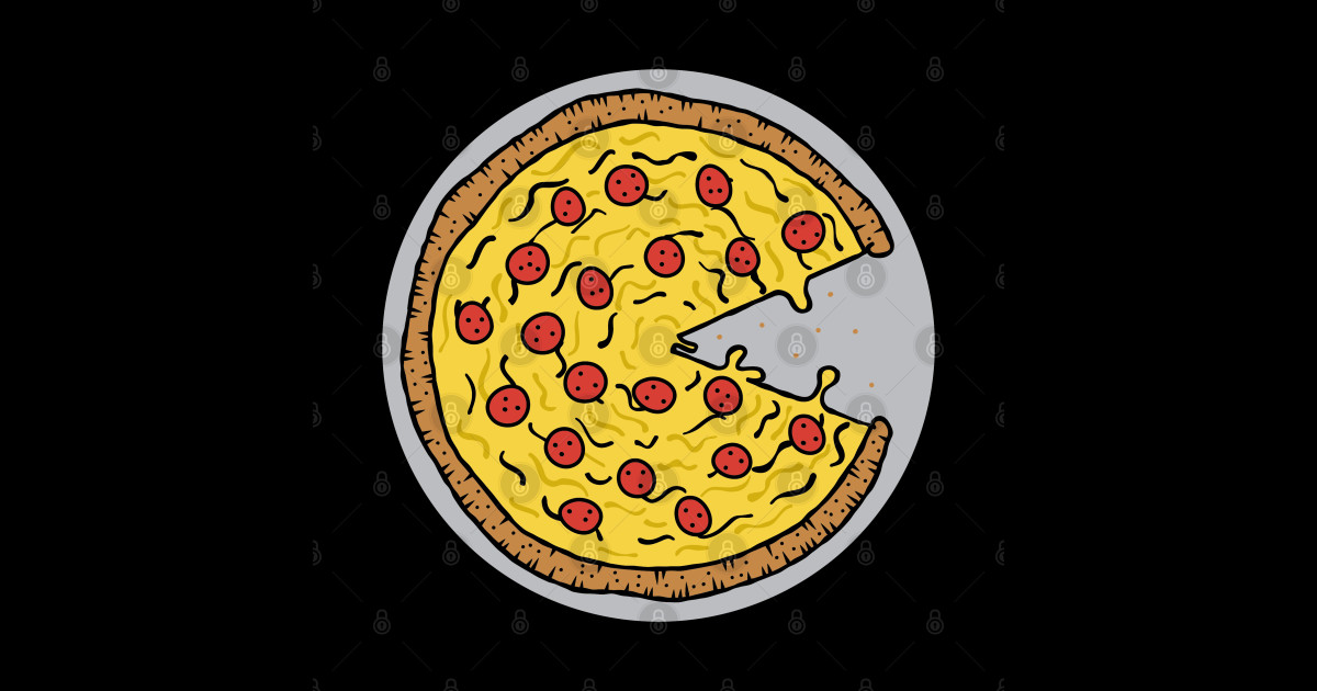 Pacman Pizza - Pizza - Sticker | TeePublic