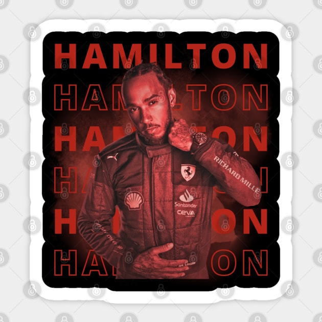 red lewis hamilton - Lewis Hamilton - Sticker | TeePublic
