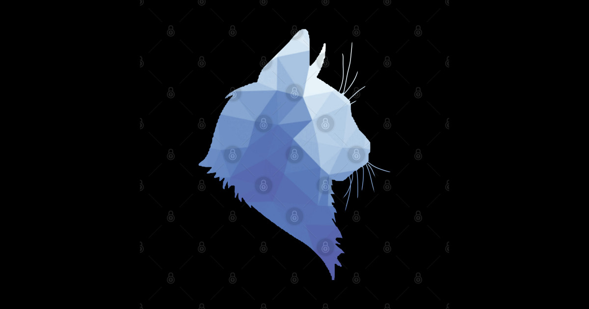 Blue Abstract Cat - CatCollection #4 - Blue - Mug | TeePublic