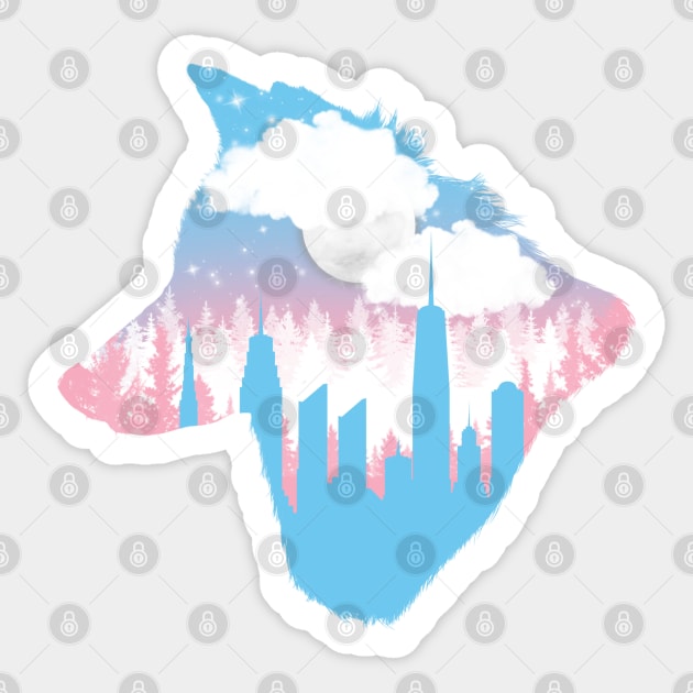 Transgender pride wolf - Lgbt - Sticker | TeePublic