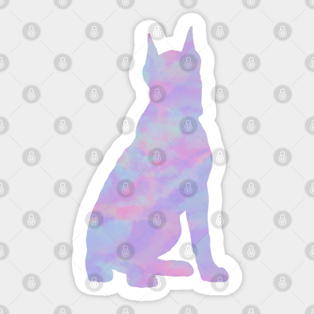 Rainbow Pastel Boxer Sitting - Boxer - Sticker | TeePublic