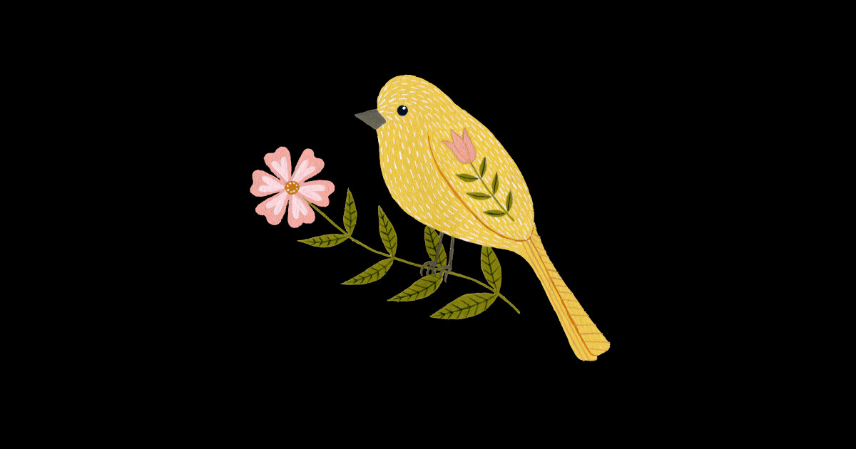 Yellow Bird - Folk - Sticker | TeePublic