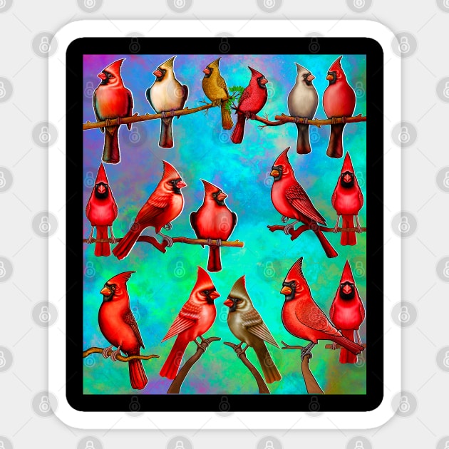 Red cardinal bird - Red Cardinal Bird Northern Bird - Sticker | TeePublic