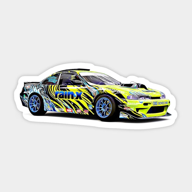 240SX Drift Cartoon - Car - Sticker | TeePublic