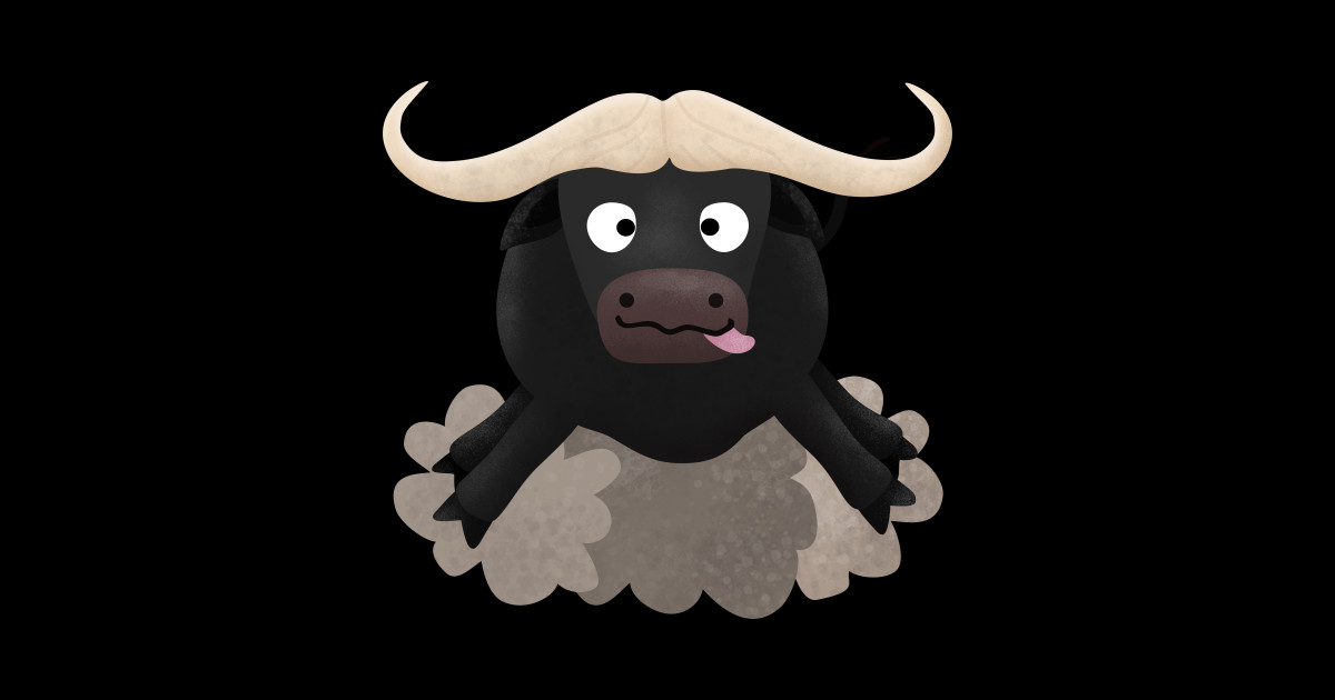 Funny running water buffalo cartoon - Water Buffalo - Sticker | TeePublic