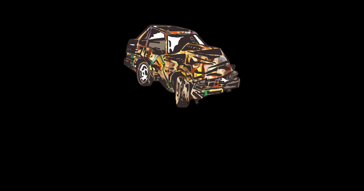 Rainbow Car Wreck - Accident - Sticker | TeePublic