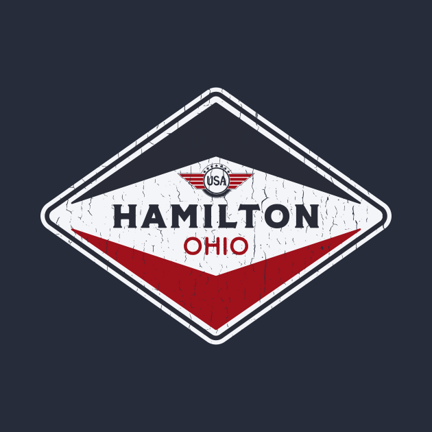 Hamilton Ohio Badge - Hamilton Ohio - Crewneck Sweatshirt | TeePublic