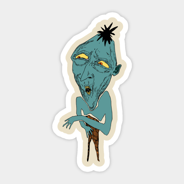 Creepy Lemon Guy - Creature - Sticker | TeePublic