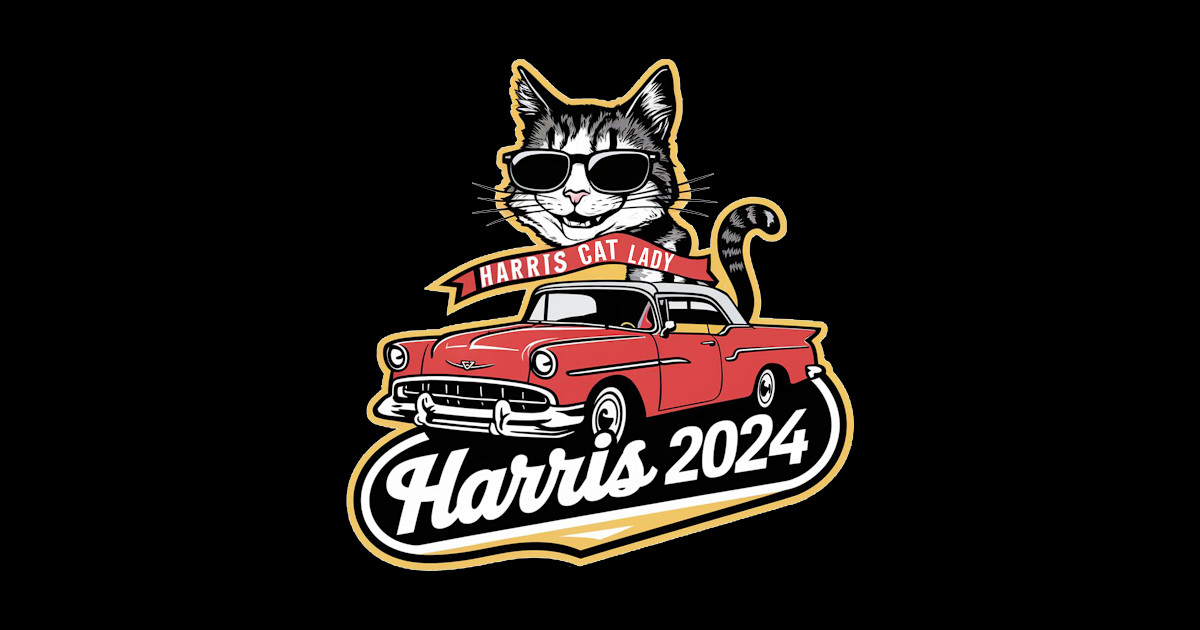 CAT FOR HARRIS 2024 | HARRIS CAT LADY - Cat For Harris 2024 - Sticker ...