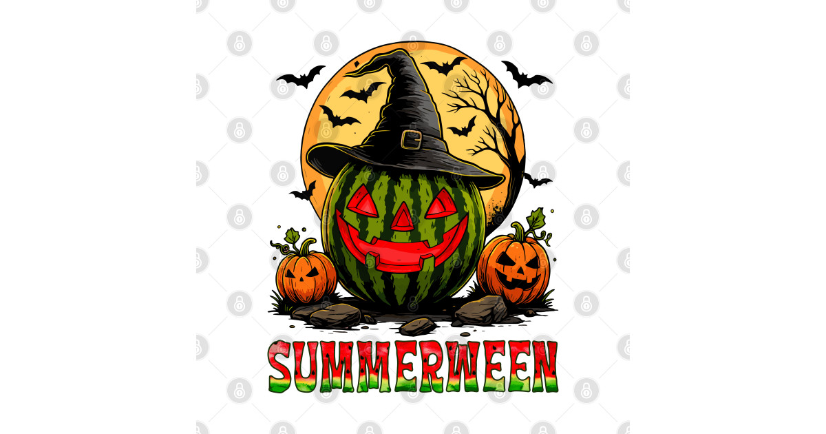 Summerween Watermelon Witch Hat Halloween Summer Vacation - Summerween ...