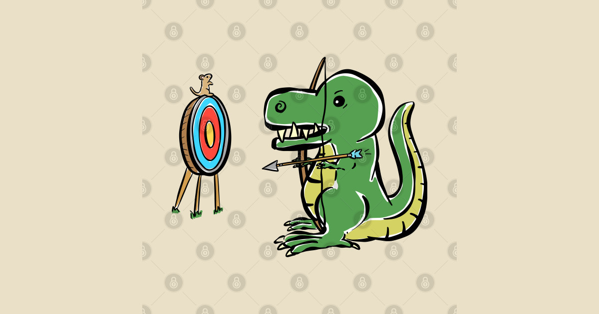 Tyrannosaurus Dinosaur Dino Archer Archery Cartoon Cute Character ...