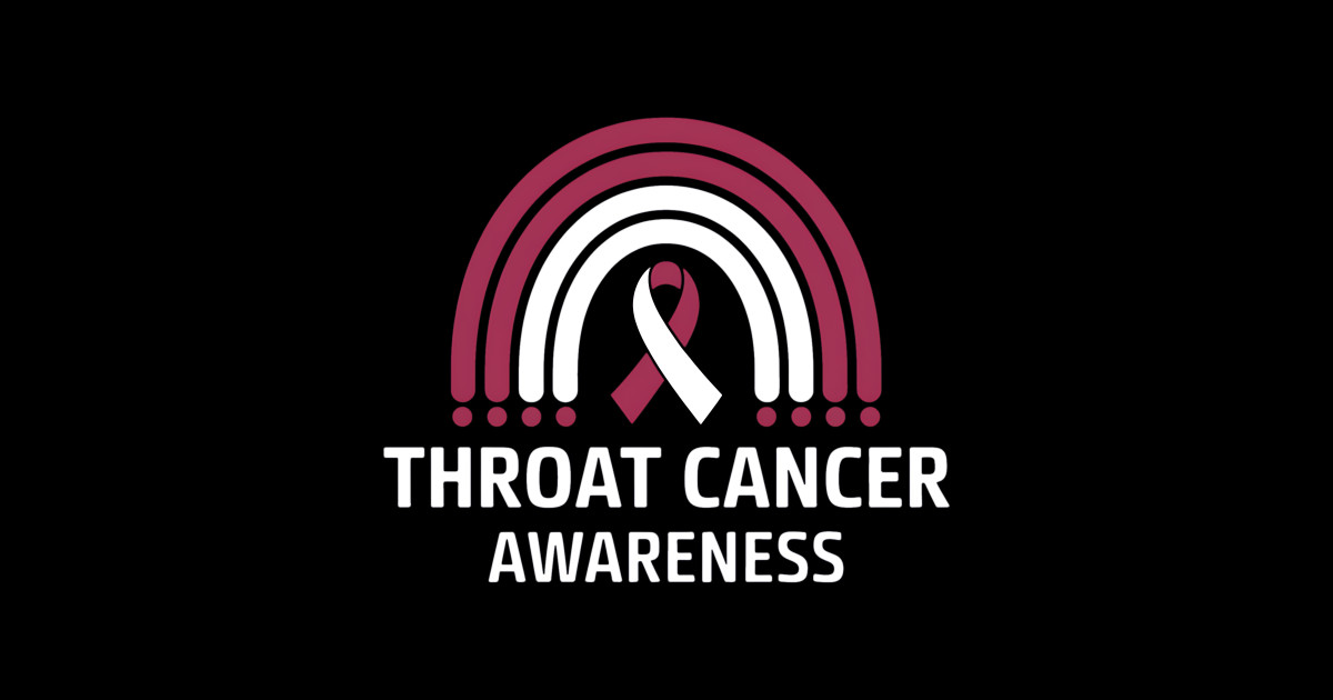 Throat Cancer Awareness Ribbon Burgundy Rainbow - Throat Cancer ...