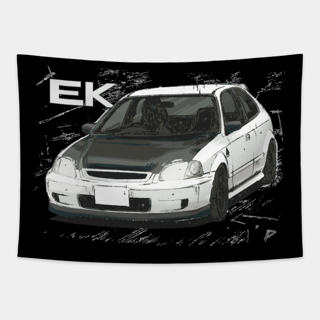 initial d jdm CIVIC type r EK9 anime - Civic Type R - Tapestry | TeePublic